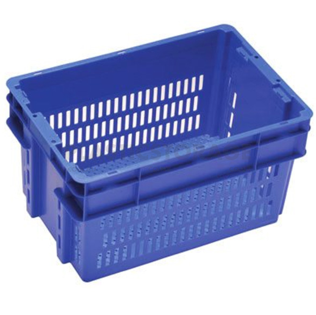 52L Stackable and Nesting Vented Crate – plasticstorage.com.au