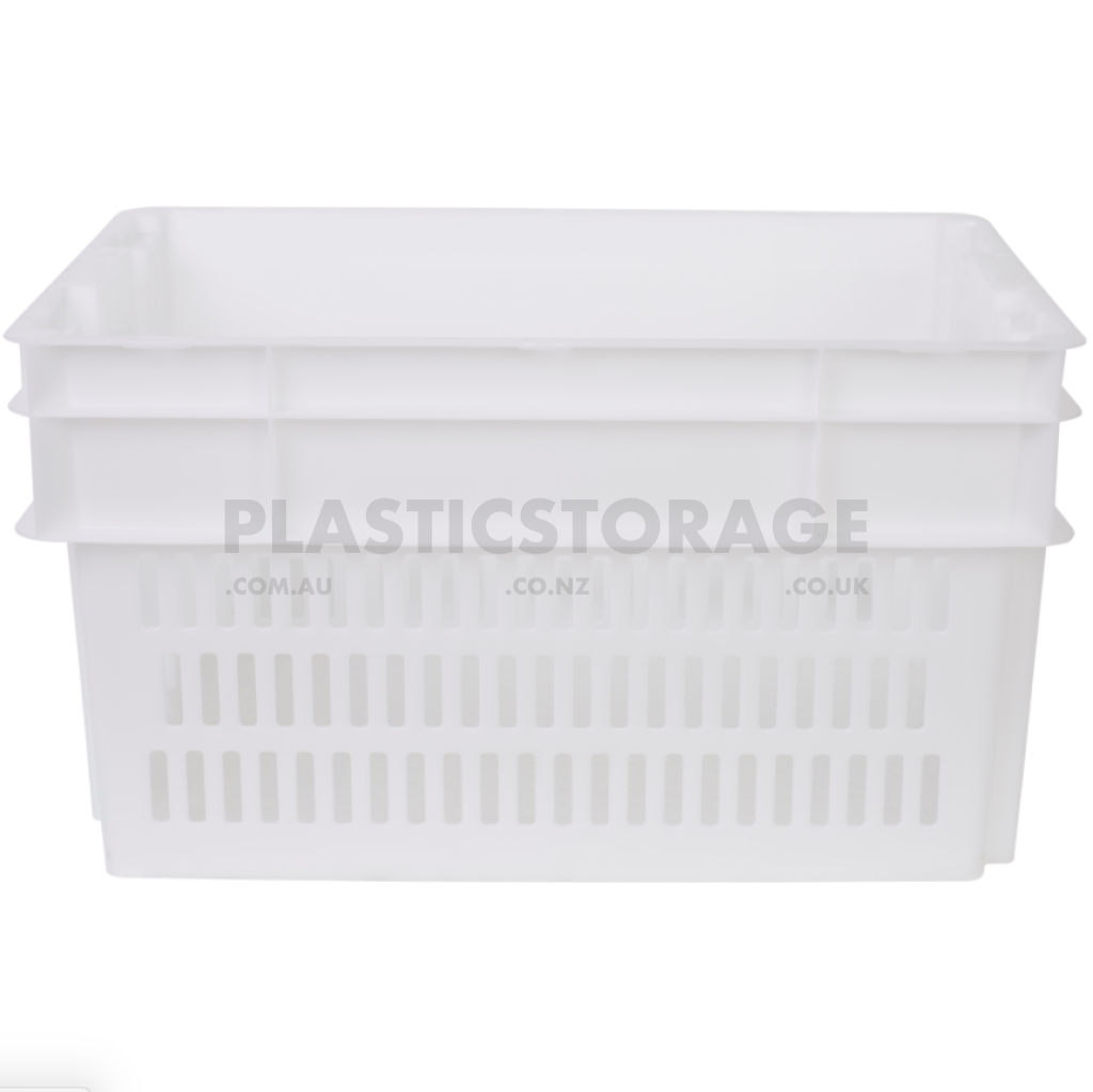52L Stackable and Nesting Vented Crate – plasticstorage.com.au